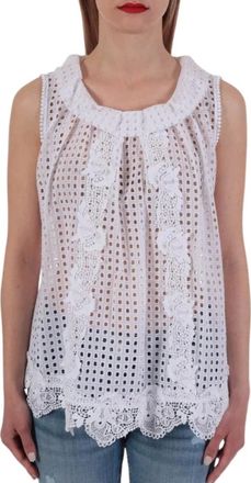 Pinko Pinko, Femme, Tops, Blanc, Taille: 36 FR Vedrai Short Top