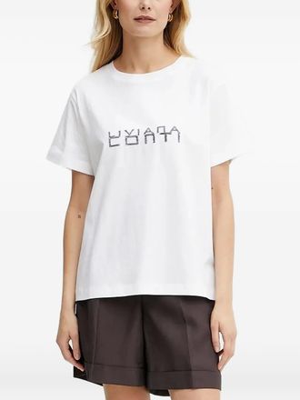 Liviana Conti t-shirt à logo brodé - Blanc