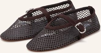 Alaia Ala&iuml;a Mary-Jane-Ballerinas Mit Schmucksteinen braun