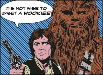 Star Wars Leinwanddruck It´s Not Wise To Upset A Wookiee (80 cm x 60 cm) (Blau/Braun/Weiß)