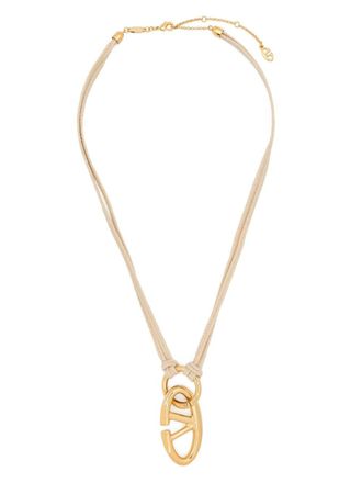 Valentino Garavani collier The Bold Edition en corde &agrave; motif VLogo - Tons neutres