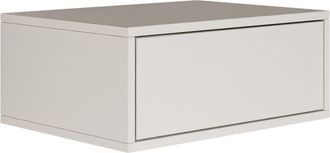 Selsey Nachttisch H&auml;ngend Schwebender Wei&szlig; Farbe 50B x 36T x 20,8H cm Nachtschrank mit Schublade in Minimalistischer - Push-to-Open - Skandinavischen Platzsp