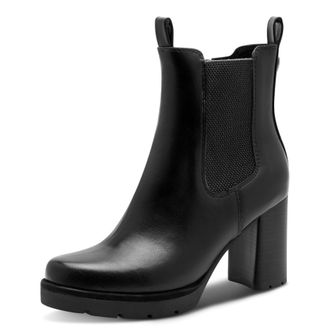 Marco Tozzi Damen Chelsea Boots mit Blockabsatz Elegant, Schwarz (Black), 40 EU