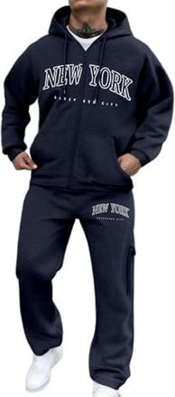 Generic Ensemble de loisirs pour homme, ensemble dext&eacute;rieur &eacute;l&eacute;gant pour toutes les aventures, imprim&eacute; lettres/hiver, design ample confortable pour un port d&eacute;