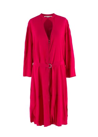 Stella McCartney Pink Belted Silk Midi Dress Size XL