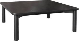 Sweeek Quadratischer Couchtisch Heveaholz und Eichenfurnier