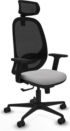 Piqueras y Crespo Stuhl mit verstellbaren Armlehnen, h&ouml;henverstellbare Lendenwirbelst&uuml;tze und h&ouml;henverstellbares Kopfteil, ausgestattet mit 3 Neigungswinkeln, Schwarz/H