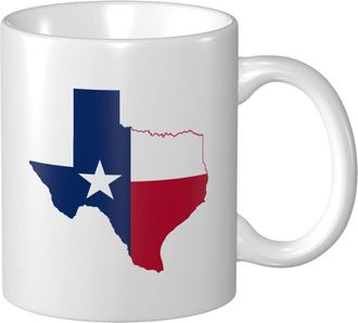 Generic Becher Tasse Texas Flagge Karte Trinkbecher Porzellantasse Lustig Bedruckt Tee Tasse, F&uuml;r Trekking, Tee, Kaffee, 330ml