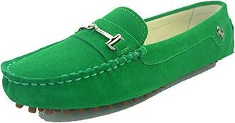 Minitoo Femme Décontractée Loafers Mocassins Chaussures Bateau avec Boucles en métal Vert EU 38