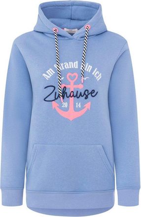 Zwillingsherz Hoodie Beach Home Motiv Am Strand bin ich zu Hause, Anker, Kapuze mit Kordel