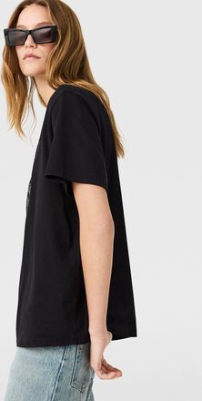 Stella McCartney Logo-Embroidered Boyfriend T-Shirt, Woman, Black, Size: XS