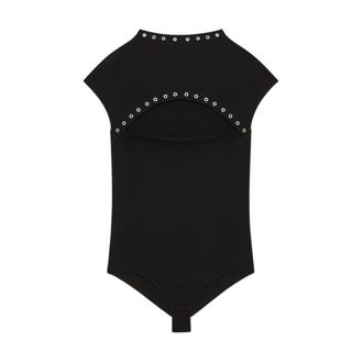 Patrizia Pepe Femme, Tops, Noir, Taille: 36 FR Corps Voile M&eacute;tallique