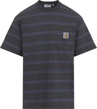 Carhartt Work in Progress Homme, Tops, Bleu, Taille: S Bert Pocket T-Shirt