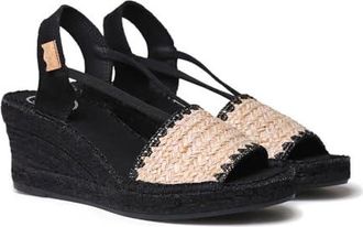Toni Pons Selva - IP Espadrille en jute avec talon compensé pour femme, couleur noire, Noir, 41 EU