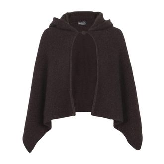 Cortana Capuche Tricot&eacute;e Crois&eacute;e - Femme - Pulls - Brun - Taille: ONE Size