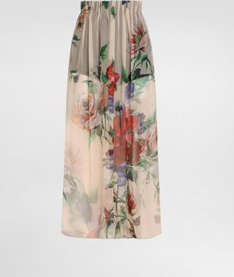 Dolce & Gabbana Longuetterock Aus Chiffon Blumenprint - Frau R&ouml;cke Drucken 38