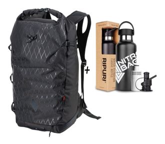 Nitro Snowboards, Splitback Set mit Ripuri 600 ml Flasche & Filter, Splitboard Rucksack, Tourenrucksack, 30 L, Phantom