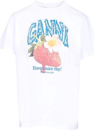 Ganni Femme, Tops, Blanc, Taille: 42 FR T-Chemises
