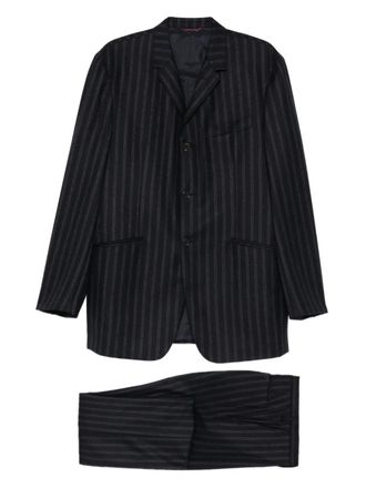 Romeo Gigli costume &agrave; rayures (ann&eacute;es 1990) - Bleu
