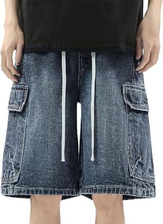 Generic Short De Sport Homme Taille Élastiquée Short Jeans Homme Grande Taille Shorts Et Bermudas Loisirs Respirant Shorts Léger Coupe Ample Bermudas Séchage 