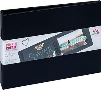 Walther Design Fotoalbum schwarz 15 x 20 cm mit Kordelbindung PIMP AND CREATE MA-099-B