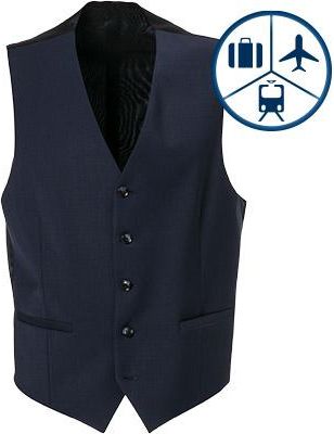 Carl Gross Carl Gross Herren Weste blau Schurwoll-Stretch