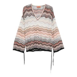 Missoni Femme, Pulls, Multicolore, Taille: 40 FR Blouse Chevron en Viscose Lam&eacute; avec Sequins