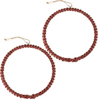 Matches 21 Dekohänger Ring aus Papierkordel Bordeaux 31 cm im 2er Set - Boho Weihnachtsdeko zum Aufhängen