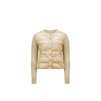 Moncler Moncler Padded Wool Cardigan, Women, Beige, Size: Xl