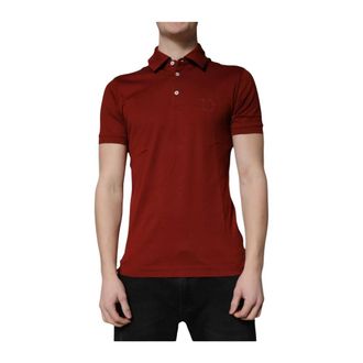 Dolce & Gabbana Logo Polohemd - - Tops - Herren - Rot - XS
