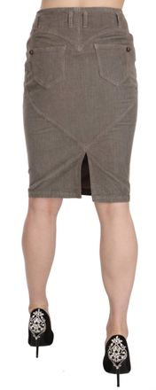 Just Cavalli Womens Gray Corduroy Pencil Straight A-Line Skirt Cotton