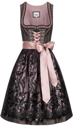 N&uuml;bler Trachtenkleid Dirndl midi Selina in Schwarz von N&uuml;bler