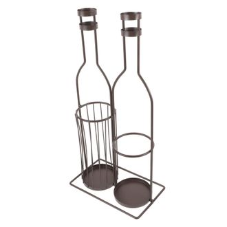 DOITOOL Multifunktionaler Weinflaschenhalter aus Metall Weinregal zur Aufbewahrung und Pr&auml;sentation von Weinflaschen und Korken Modernes Design f&uuml;r Weinliebha