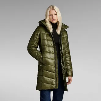 G-Star Slim Hooded Long Mantel - Gr&uuml;n - Damen