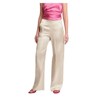 Kocca Chic leicht ausgestellte Statement-Hose - - Trousers - Damen - Wei&szlig; - L