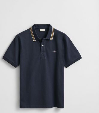 GANT Herren Poloshirt mit Kragenstreifen (XXXL) EVENING Blau