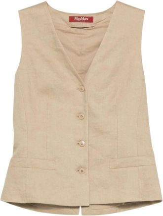 Max Mara Femme, Vestes, Beige, Taille: 38 FR Taffy Gilet