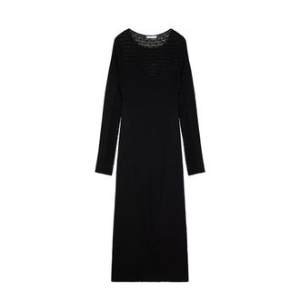Patrizia Pepe Strickkleid mit Spitze-Effekt - - Dresses - Damen - Schwarzk - M