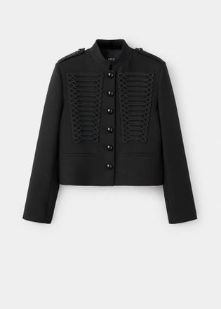 Mango Veste &agrave; col officier brandebourgs noir - Femme - XXS - MANGO