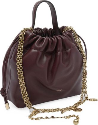 Chlo&eacute; Quilted Leather Bucket Bag - Burgundy