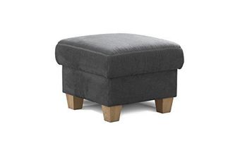Cavadore Cavadore Hocker Wisconsin / Sofa-Hocker, Sitzhocker, bzw. Fußbank mit Stauraum im Landhausstil / Holzfüße in Buche / Mikrofaser in Lederoptik / Größe: