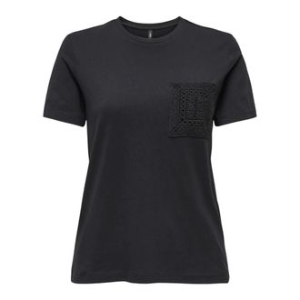 Only Only, Femme, Tops, Noir, Taille: 40 FR Onlenja S/S O-Neck Pocket Top