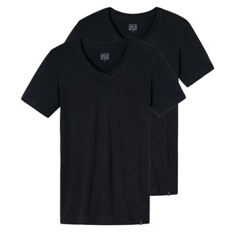 Schiesser Herren Long Life Cotton Shirt 1/2 Unterhemd,,per pack Schwarz (blauschwarz 001),X-Large (Herstellergr&ouml;&szlig;e:007)