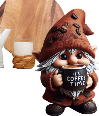 Generic Kleine Zwerge - handgefertigte Küchentheken-Figuren | Harz-Zwerge für Esszimmer, Kaffee-Themen-Zwergdekorationen und Küchendekoration