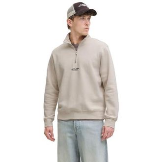 Jack & Jones Jjesoho Sweat Quarter Zip Hn Noos, Beige Clair, XXL