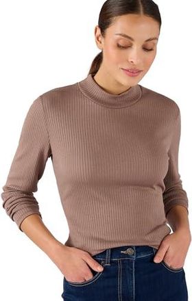 Damart sous Pull col Montant Maille côtelée Thermolactyl et Soie Femme Marron Taille 50-52 (XL)