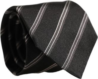 Dolce & Gabbana Silk Diagonal Stripes Necktie - Black