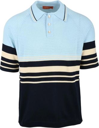 Daniele Fiesoli Homme, Tops, Bleu, Taille: L Polo en maille