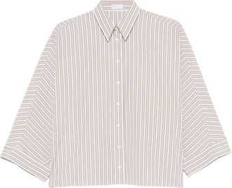 Brunello Cucinelli striped button shirt - Nude