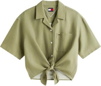 Tommy Hilfiger Femme, Blouses et Chemises, Vert, Taille: 38 FR Chemises